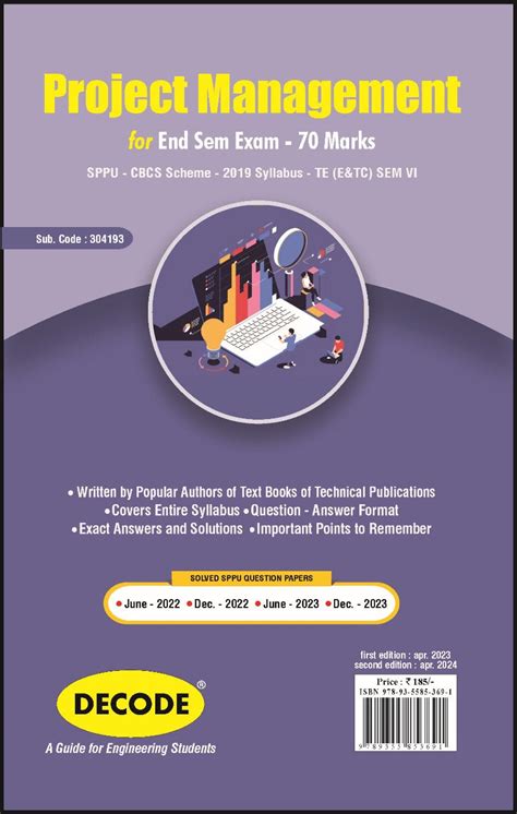 Project Management For Sppu 19 Course Te Vi Eandtc 304193 Decod