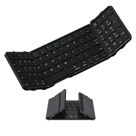 Foldable Bluetooth Keyboard With Numeric Keypad Full Size Wireless