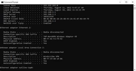 Using Windows Ipconfig Command KB