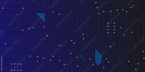 Glowing Light Blue Neon AI Chip With Thin Circuit Contact Lines Technology Lines Circuit And
