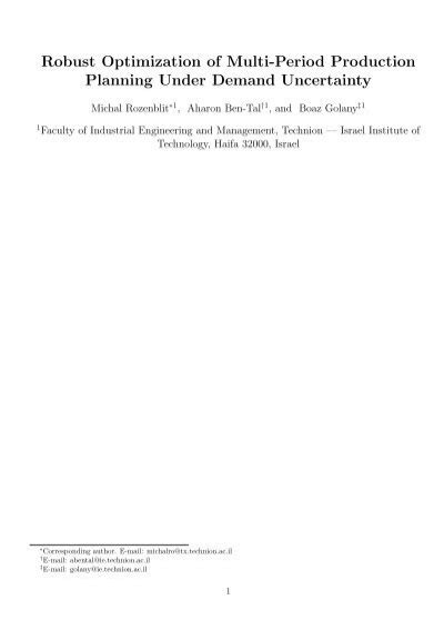 Robust Optimization Of Multi Period Production Planning Under