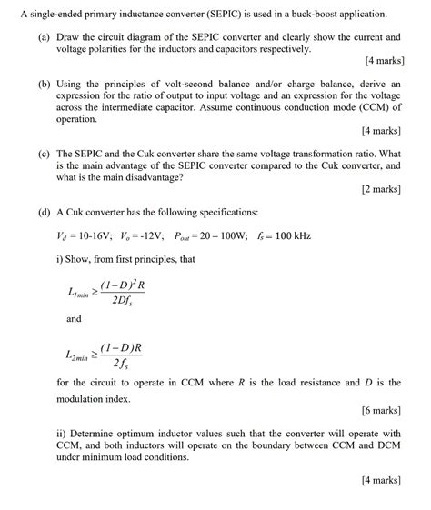 A Single Ended Primary Inductance Converter Sepic Is Used In A Buck