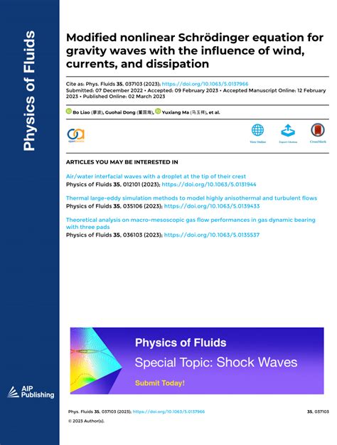 Pdf Modified Nonlinear Schrödinger Equation For Gravity Waveswith Influence Of Wind Currents
