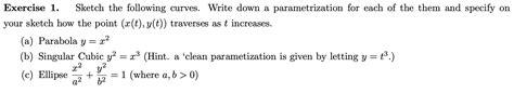 Solved Sketch The Following Curves Write Down A Chegg