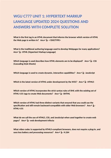 WGU C777 ALL UNITS FINAL EXAM COMBINED UPDATED 2024 EVERYTHING YOU NEED TO PASS WGU C77 IS