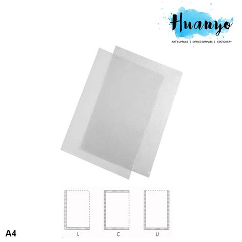 Thick Transparent Clear C U L Shape Pocket File Folder Holder A4