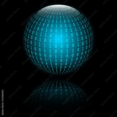 binary code in sphere form vector illustration stock vector adobe stock