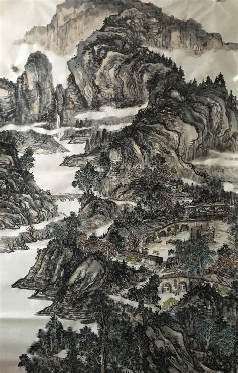 侯艷敏六尺整張堅幅山水畫作品無題 每日頭條