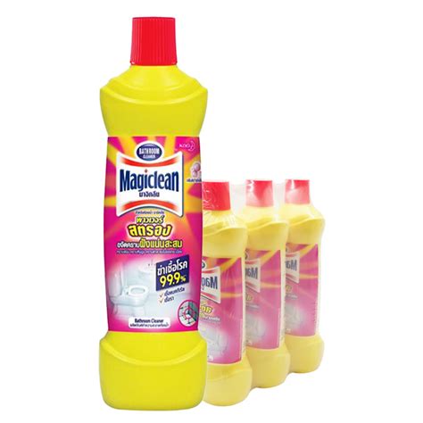 มาจิคลีน น้ำยาล้างห้องน้ำ พาวเวอร์สตรอง 850 มล X 3 Makro Pro