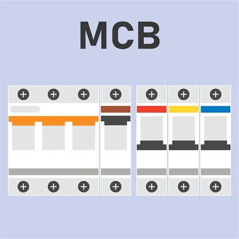 Premium Vector Electrical Panel With Mcb Timer Contactor Plc Simple Flat Design