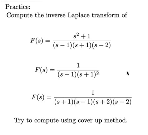 Solved 1 2 Problems Compute The Inverse Laplace Transforms