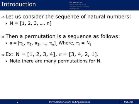 Permutation Graphsandapplications Ppt