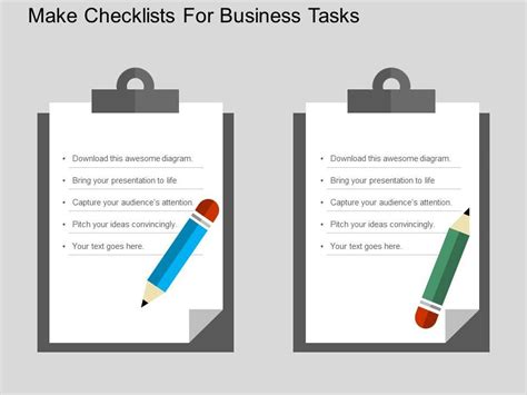 Make Checklists For Business Tasks Powerpoint Templates