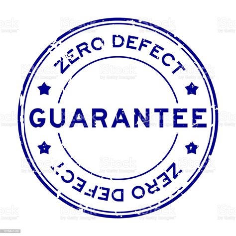 그런지 블루 제로 결함 보장 워드 라운드 고무 씰 스탬프 에 화이트 배경 0에 대한 스톡 벡터 아트 및 기타 이미지 0 개념 개념과 주제 Istock