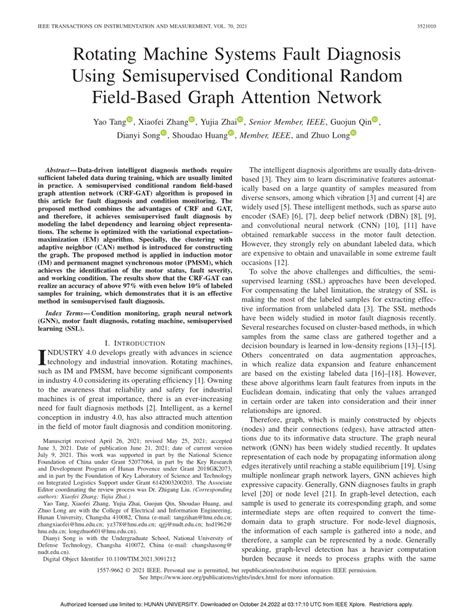 Pdf Rotating Machine Systems Fault Diagnosis Using Semi Supervised Conditional Random Field