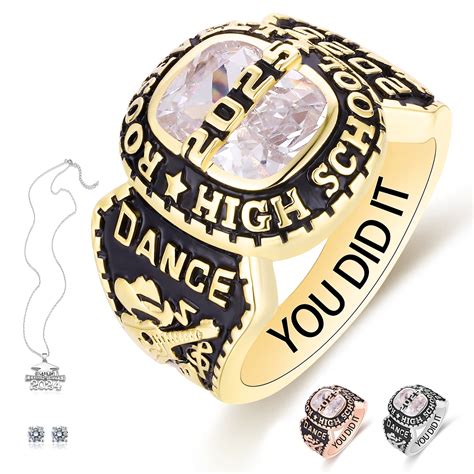 Ccjcinata Fully Personalized Customized Sterling Silver Class Rings