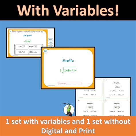Simplifying Radicals Boom Google Task Cards Bundle Made By Teachers