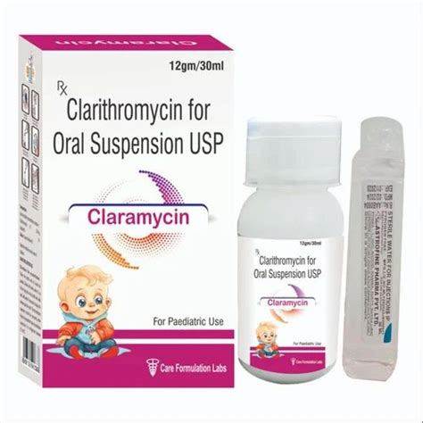 Clarithromycin Oral Suspension Usp 12 G 30 Ml At ₹ 154 89 Box In New Delhi Id 2854641173530