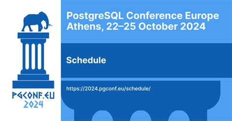 Schedule — Postgresql Conference Europe 2024