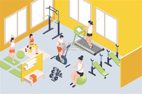 2 5d健身房锻炼身体插画图片下载 正版图片402433552 摄图网
