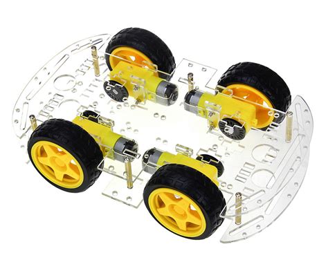 4wd rc smart car chassis with s3003 metal servo and bearing kit for arduino
