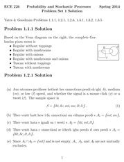 Problem Set Solution ECE Probability And Stochastic Processes