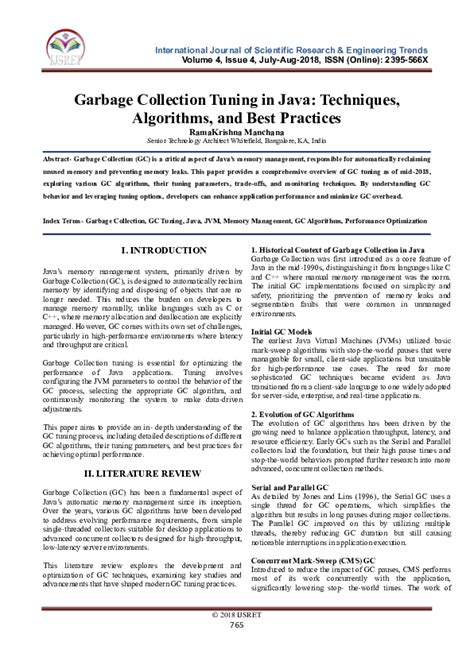 Pdf Garbage Collection Tuning In Java Techniques Algorithms And Best Practices