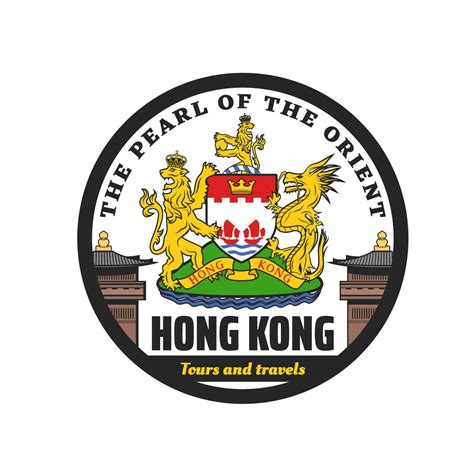 Hong Kong Coat Of Arms Dragon Lion And Boats 23518576 Vector Art At