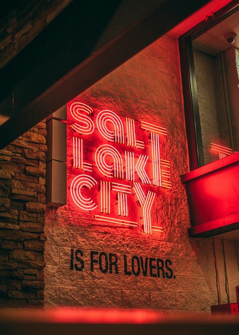 A Neon Sign That Says Salt Lake City Is For Lovers Photo Free The