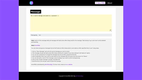 Anonmsg A Secret Message Sharing Platform By Hetdelwadiya Codecanyon
