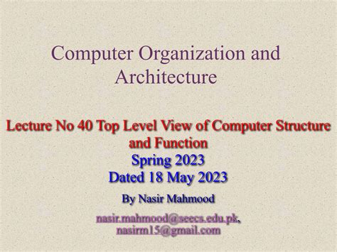 solution 40 cald lec 40 top level view of computer structure and