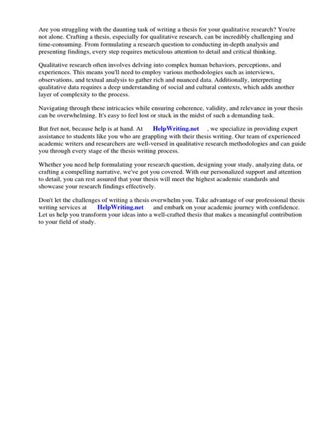 Sample Of Thesis Qualitative Research Pdf Methodology Qualitative Research