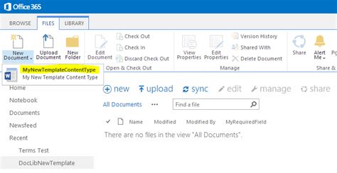 Office 365 Sharepoint Online Document Library Create New Document