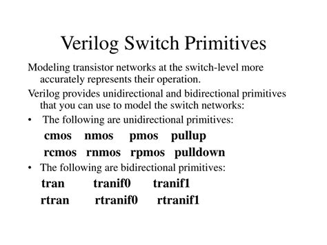 Ppt Switch Level Modeling Powerpoint Presentation Free Download Id 3215481