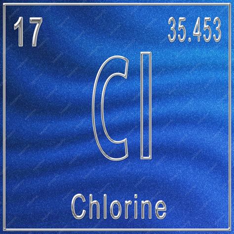 Elemento Químico Cloro Signo Con Número Atómico Y Peso Atómico