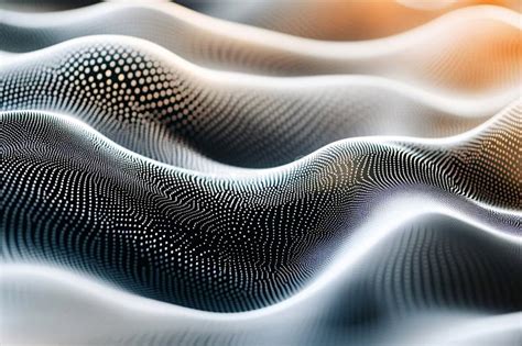 Abstract Wave Pattern Glowing With Futuristic Digital Particles Stock Image Image Of
