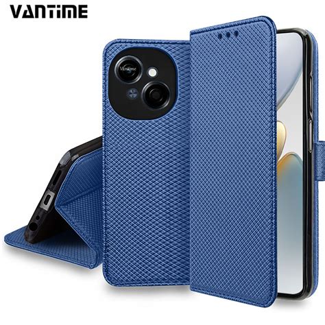 Vantime For Tecno Spark Go 1 4G PU Leather Wallet Case Cards Holder Flip Cover Diamond Pattern