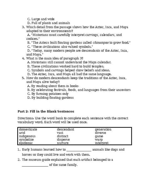 Ckla Unit 2 Lessons 1 6 Vocabulary Practice By Teachingin5thgrade