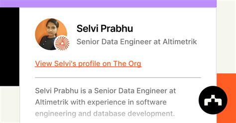 Selvi Prabhu Senior Data Engineer At Altimetrik The Org