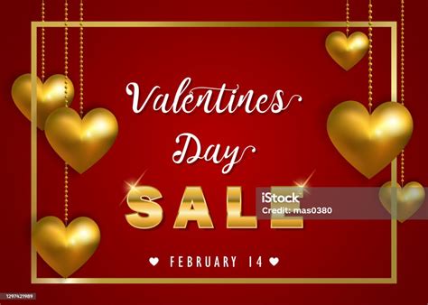 발렌타인 데이 판매 배경 황금 하트와 골드 프레임 발렌타인 데이 판매 배너 휴일 기프트 카드 프로모션 할인 배너 벡터 낮에 대한