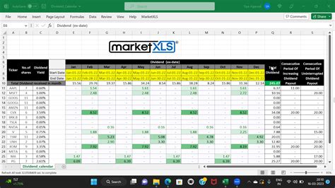 Use A Dividend Calendar Spreadsheet To Maximize Retirement Income Marketxls