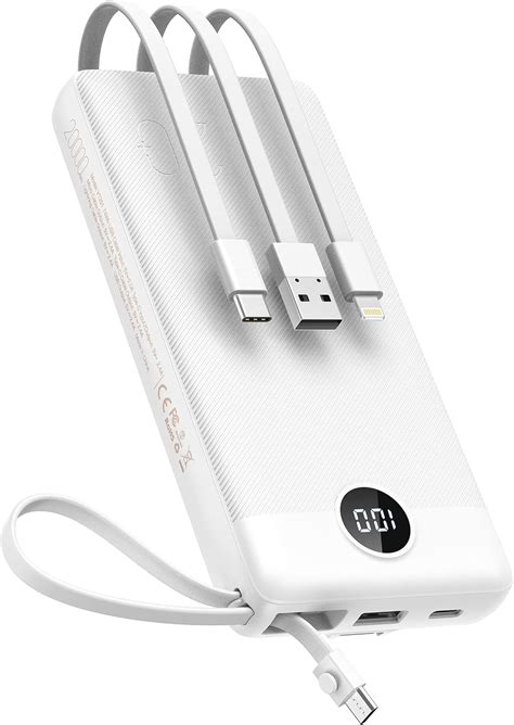 Amazon Com Charmast Small Portable Charger With Built In Cable Removable Compact Power Bank