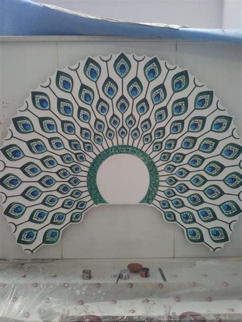 Peacock 3d Feather Mandir Back