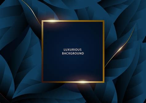 골든 프레임 현대적인 고급스러운 벡터 배경으로 고급스러운 추상 나뭇잎 프리미엄 벡터