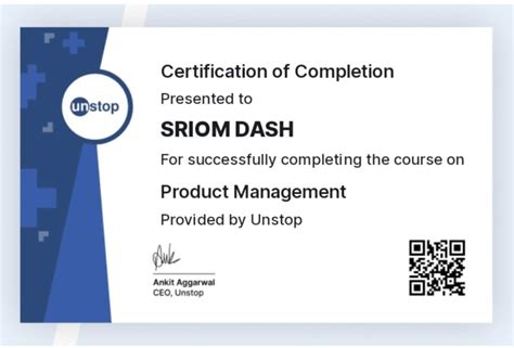 completed unstop s product management course sriom dash posted on the topic linkedin