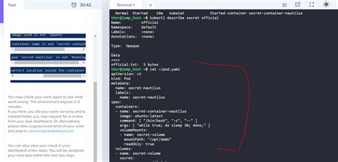 issue with task manage secrets in kubernetes kodekloud devops learning community