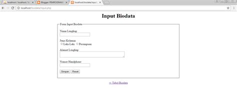 Tutorial Membuat Form Biodata Sederhana Input Edit Delete