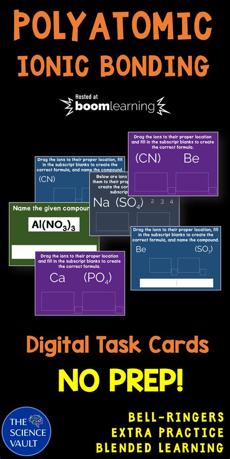 Polyatomic Ion Chemical Bonding BOOM Cards High Babe Chemistry Gcse Science Teaching Science