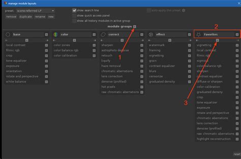 Darktable Module Presets Darktable
