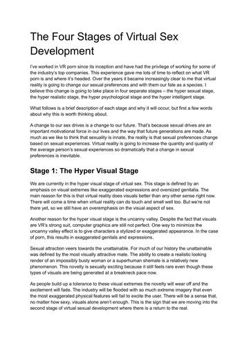 The Four Stages Of Virtual Sex Development Lewdvrgames Free
